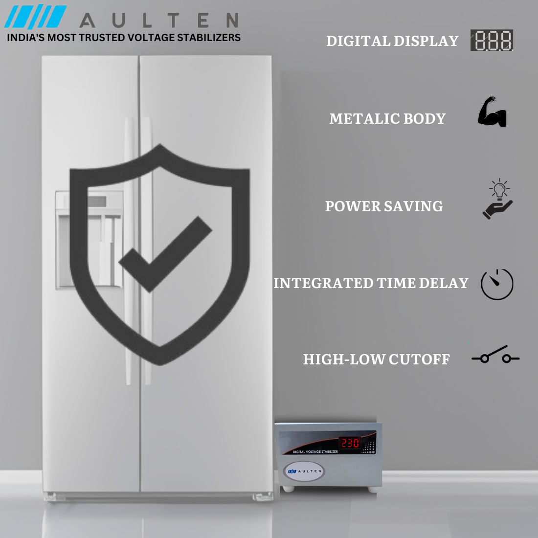 AULTEN Voltage Stabilizer for Refrigerator and Deep Fridger 0.5 KVA 40 ...